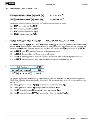 AP Chemistry Study Guide - Get some sleep! Bookmarks Unit 1: Atomic ...