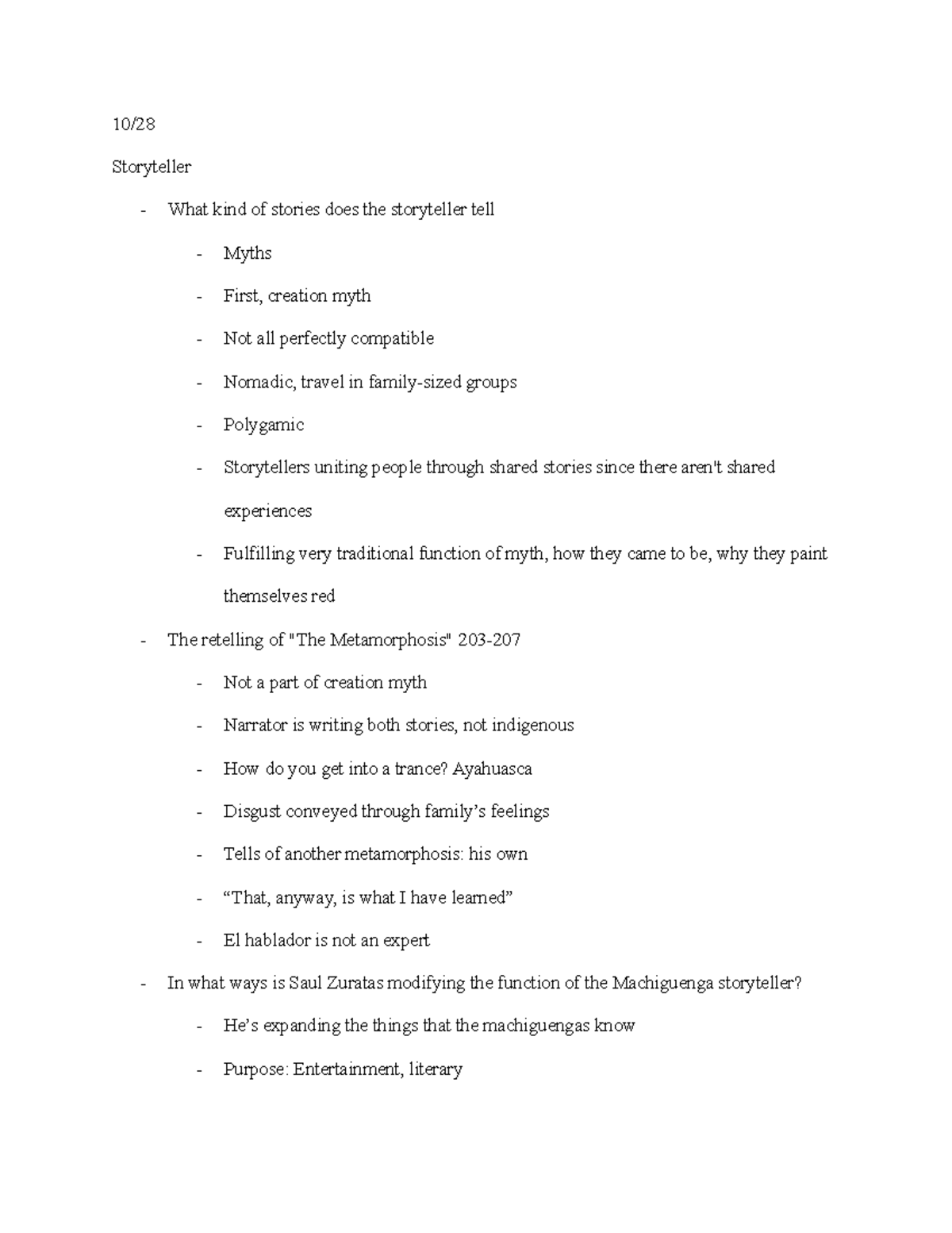 Storyteller 2/2 Notes - 10/ Storyteller - What kind of stories does the ...