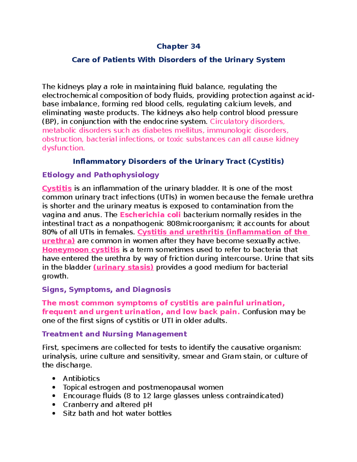 Chapter 34 Notes 203 ENDO - Chapter 34 Care of Patients With Disorders ...