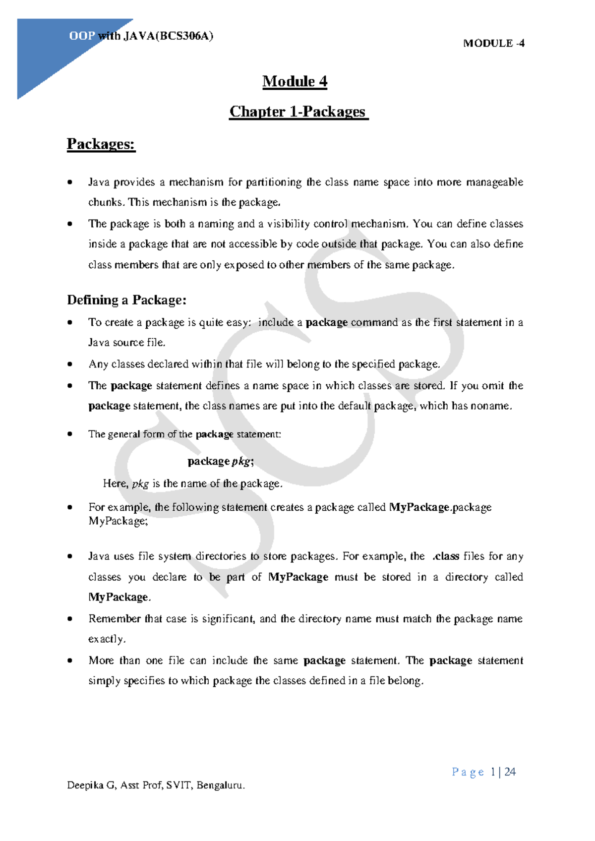 Module 4 Java Notes Module P A G E 1 24 Deepika G Asst Prof Svit 