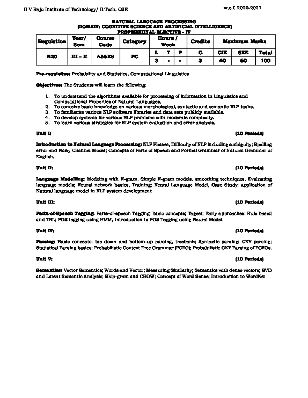NATURAL LANGUAGE PROCESSING Notes - - Studocu
