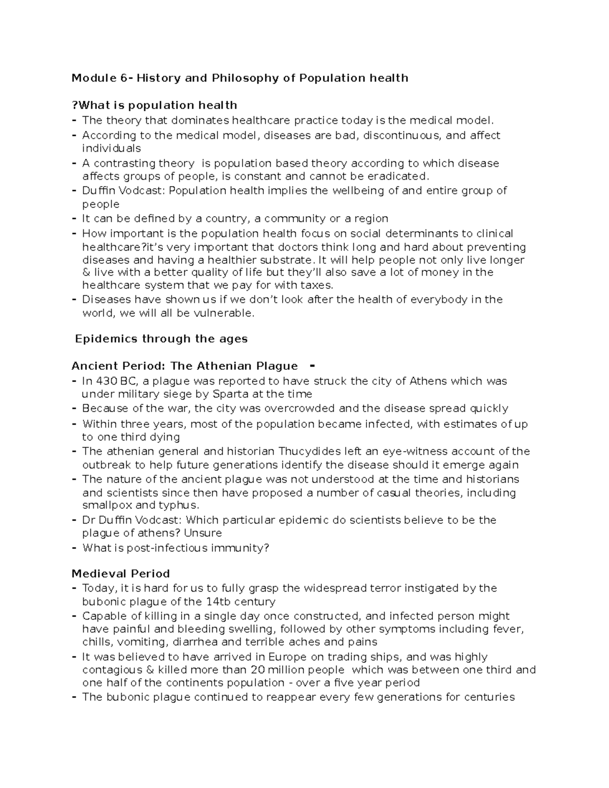 Module 6 - Lecture notes 6 - Module 6- History and Philosophy of ...