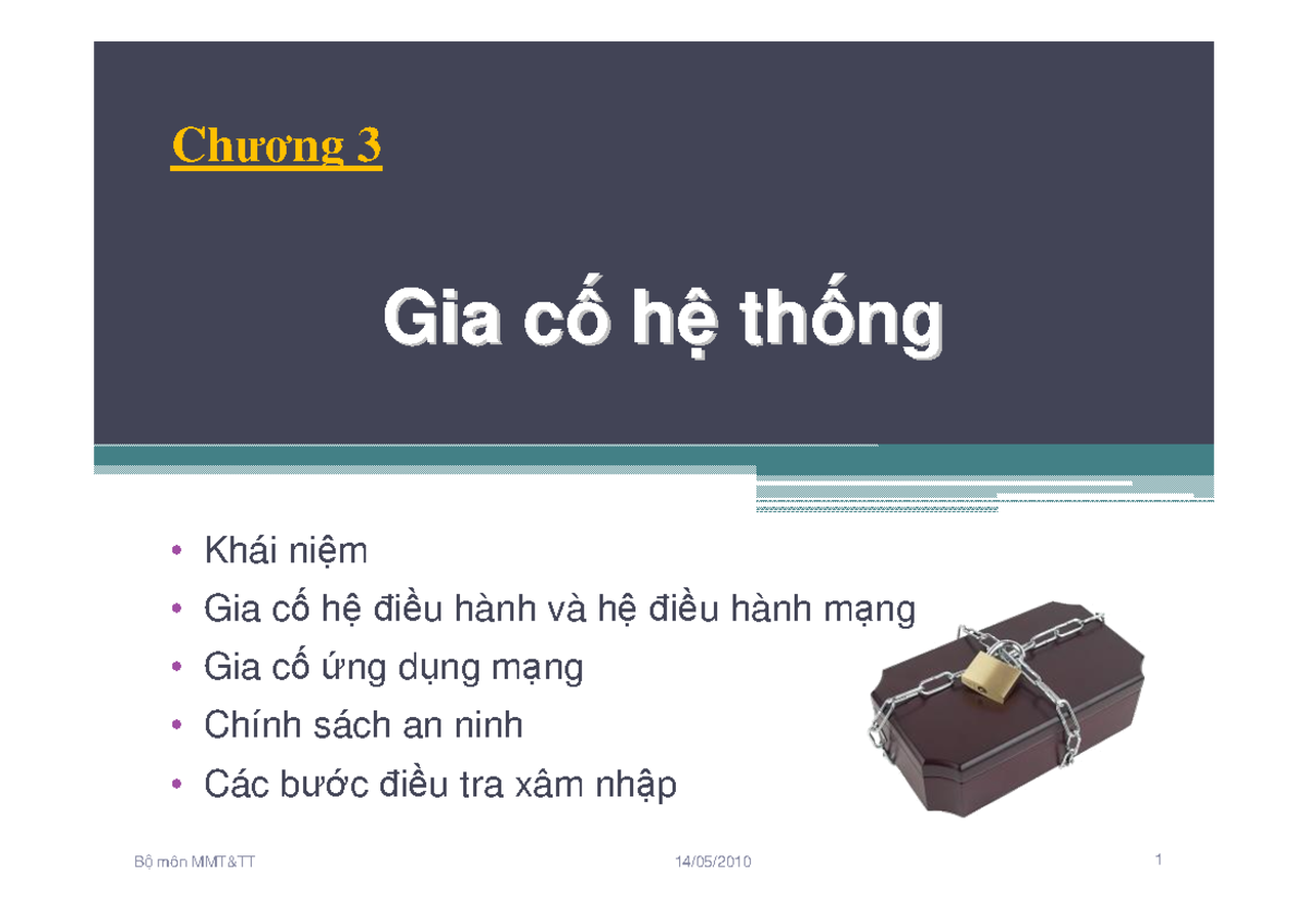 Chuong 3 - Bài giảng An Ninh Mang CT211 - Gia cGia c hh thth ngng Khái ni m Gia c h đi u hành ...