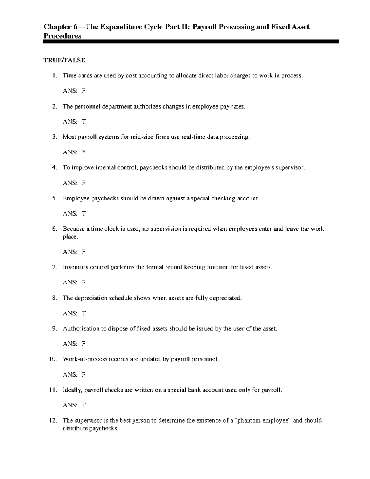 Chapter 6-AIS pdf - review well - Chapter 6—The Expenditure Cycle Part ...
