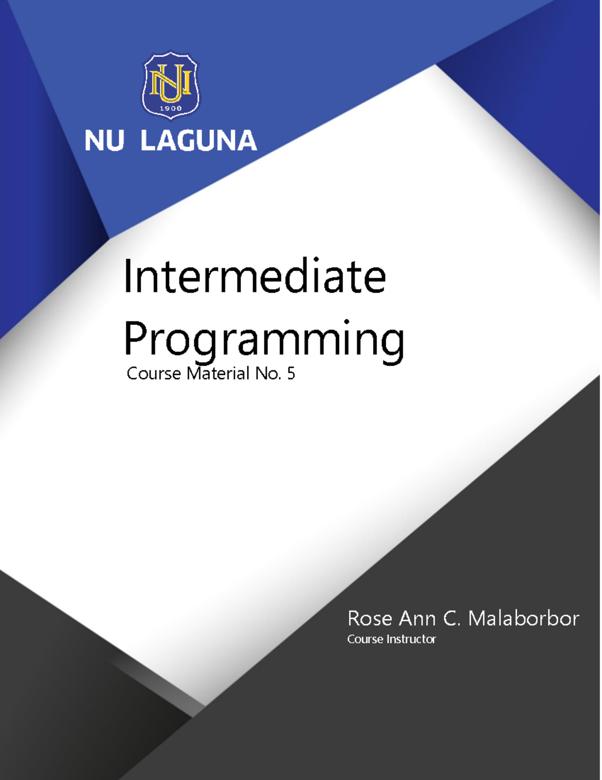 Module 5-Classes and Objects - Intermediate Programming Course Material ...