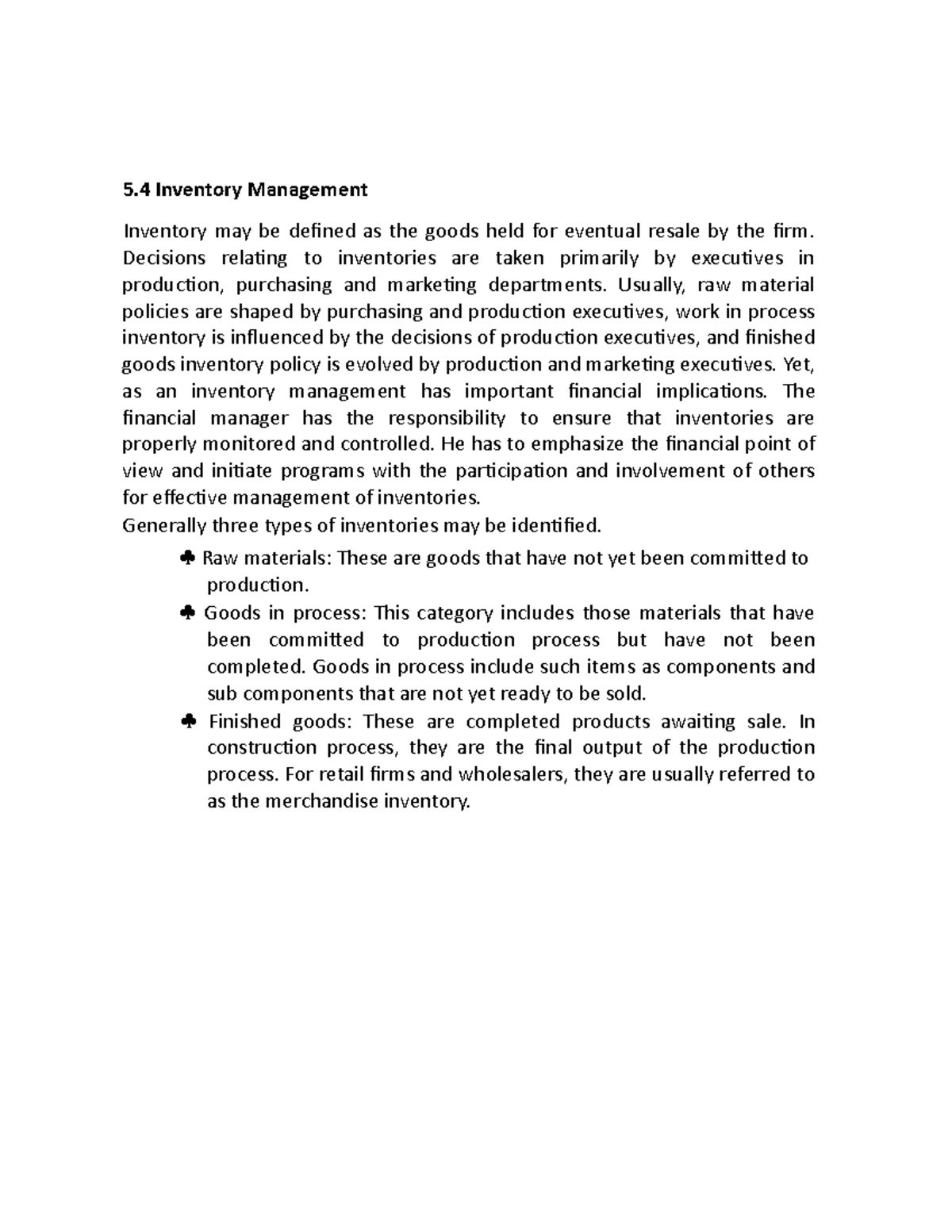 5.4 Inventory Management Lecture Notes - 5 Inventory Management ...