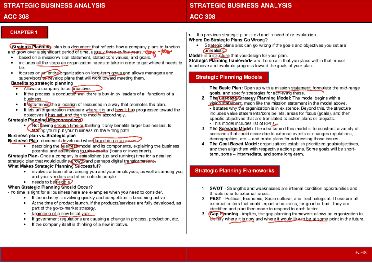 SBA- Reviewer - Strategic Planning- plan is a document that reflects ...