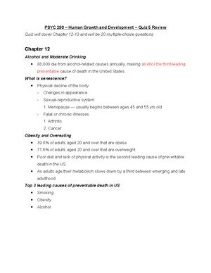 Exam #2 – Review – Human Growth and Development – Dr. Whitney - Exam #2 ...
