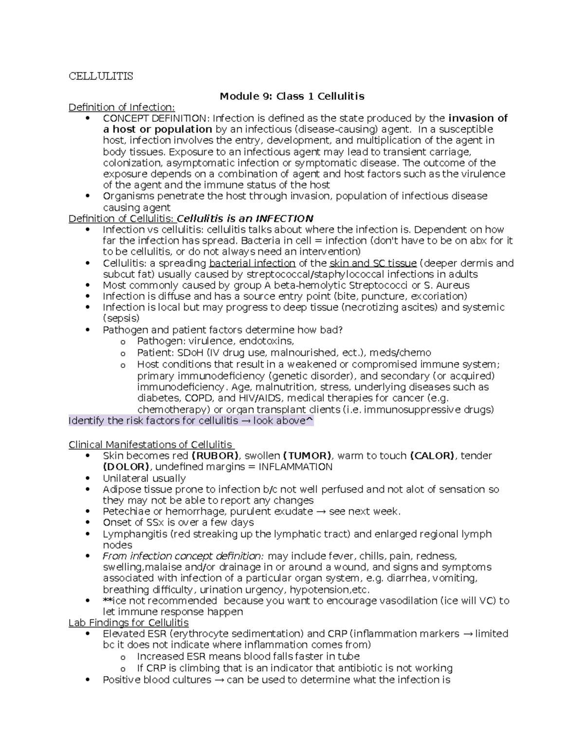 Cellulitis - CELLULITIS Module 9: Class 1 Cellulitis Definition of ...