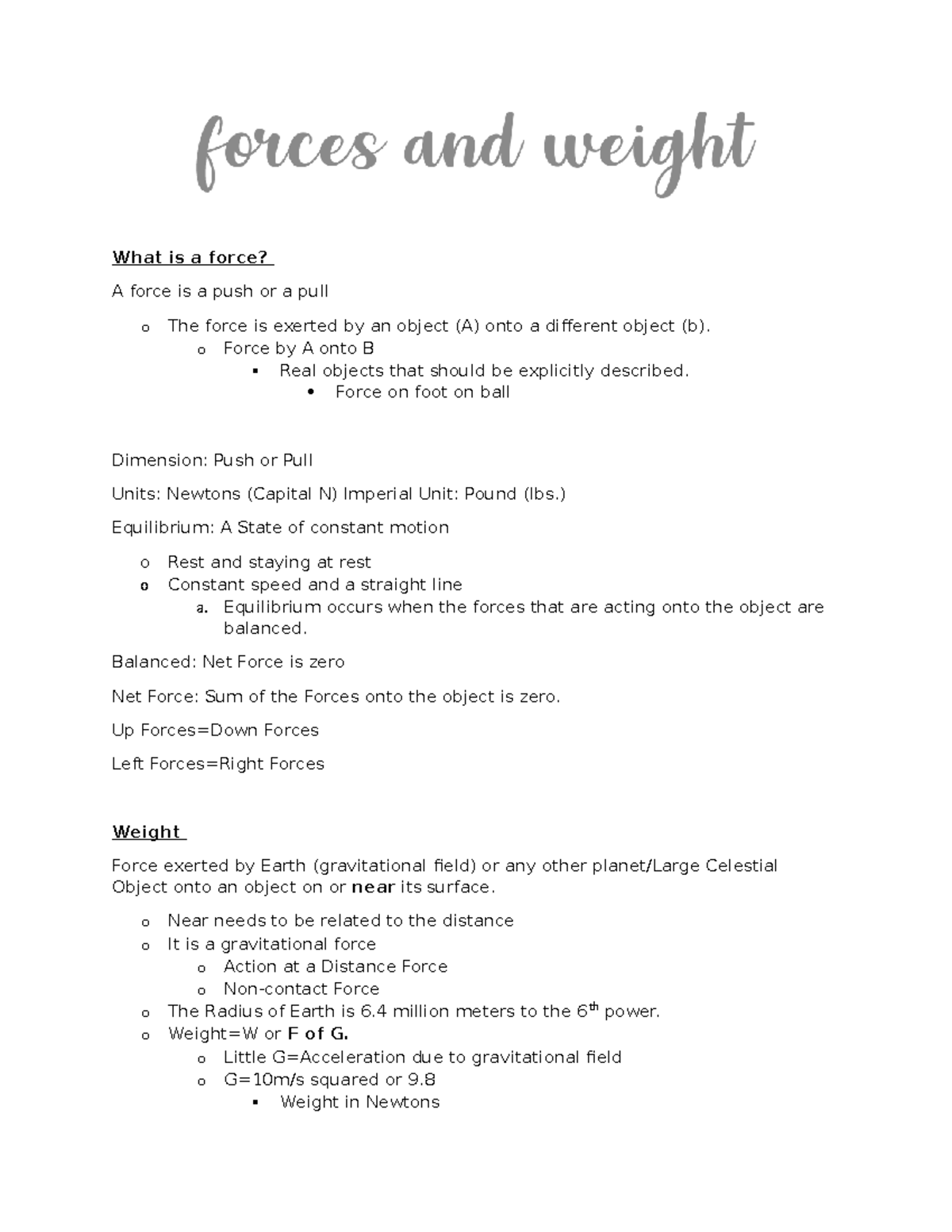 Intro Physical Science L&l Forces - What is a force? A force is a push ...