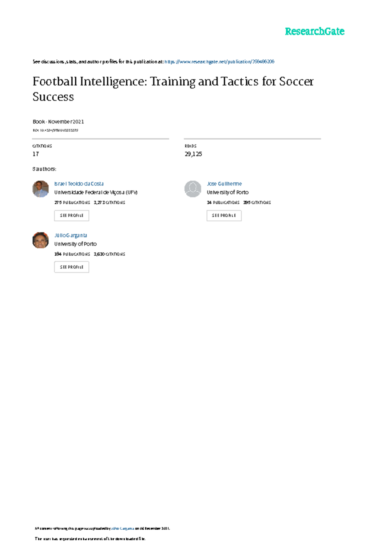 Football Intelligence Training and Tactics for Soc - See discussions, stats, and author profiles ...