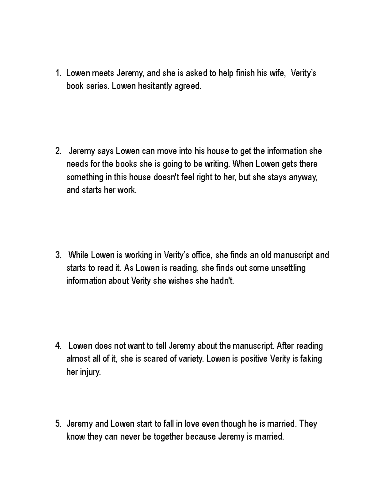 Book project - English bell 1 - Lowen meets Jeremy, and she is asked to ...