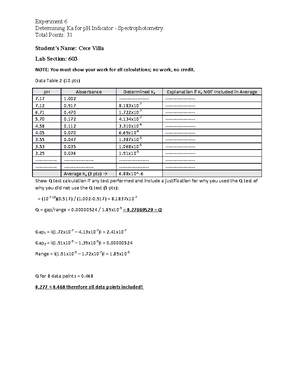 CHEM 110L - Experiment 7 Irresistible Buffers - Experiment 7 ...