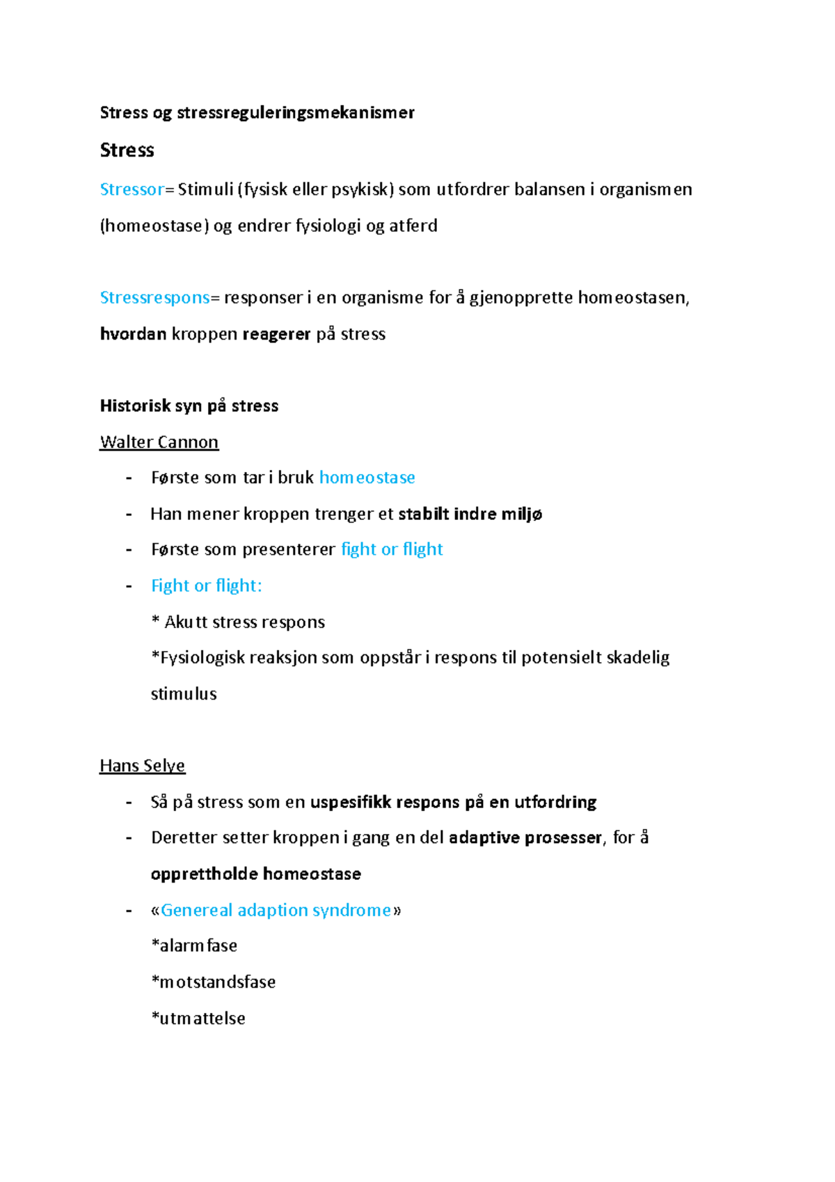 Stress og stressreguleringsmekanismer - Stress og stressreguleringsmekanismer Stress Stressor ...