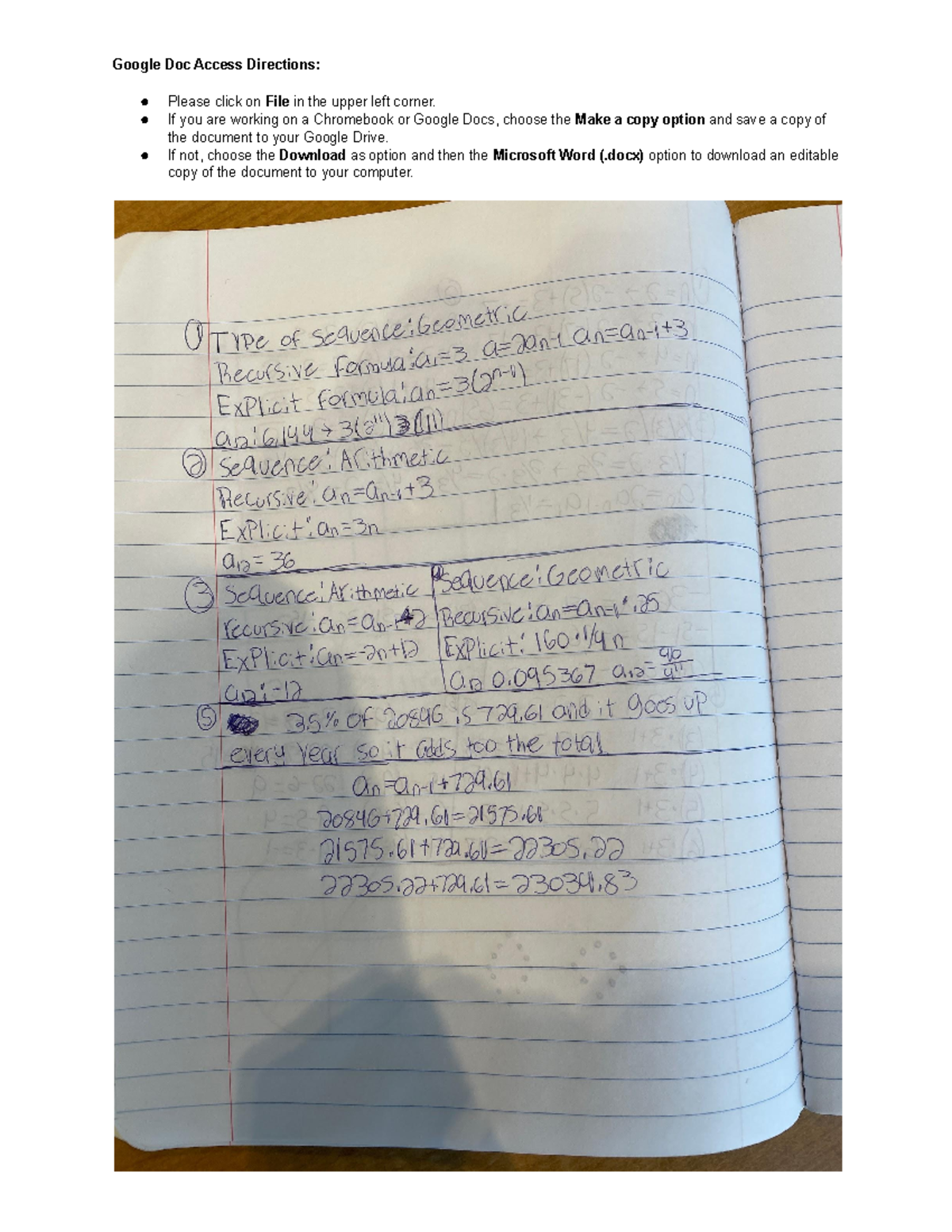 Copy of Precalculus Honors Module Eight Lesson Three Activity ...