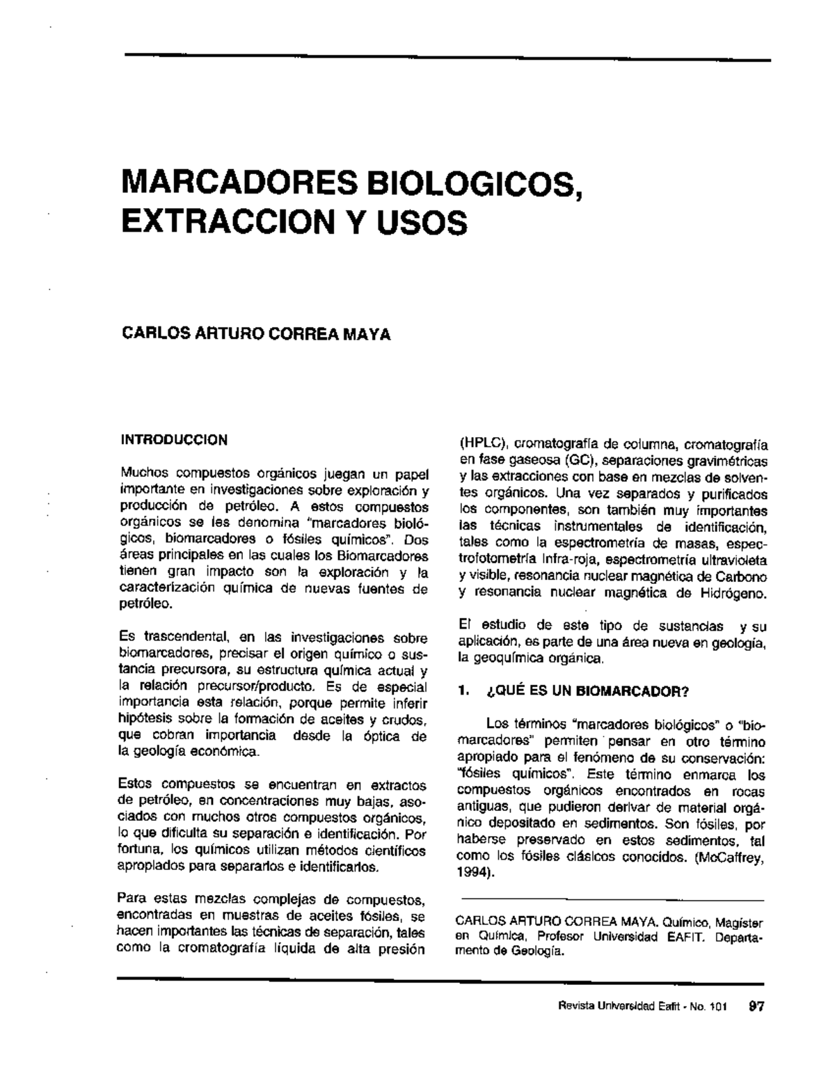 Biomarcadores - Quimica - Studocu