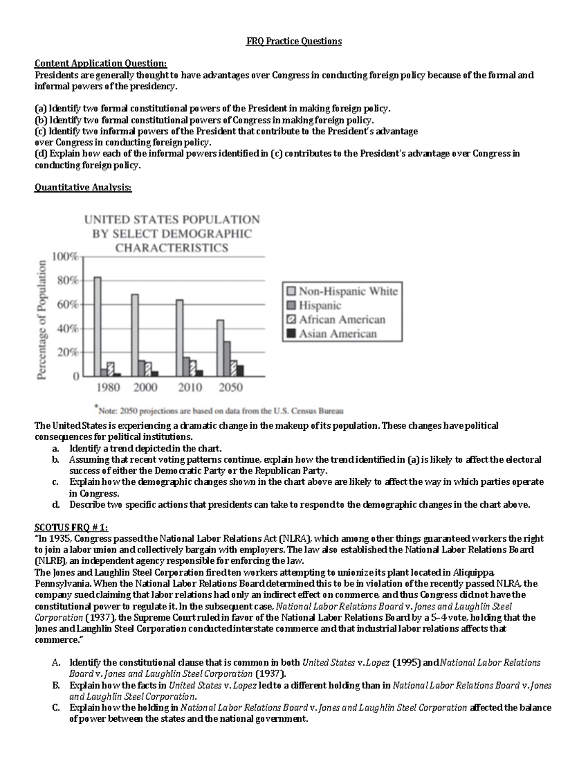 FRQ Practice Questions - FRQ Practice Questions Content Application ...