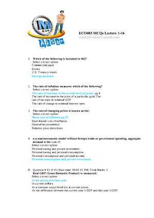 ECO402 Short Notes - Eco 402 Final Term Short Notes Lec23- Price Taking ...