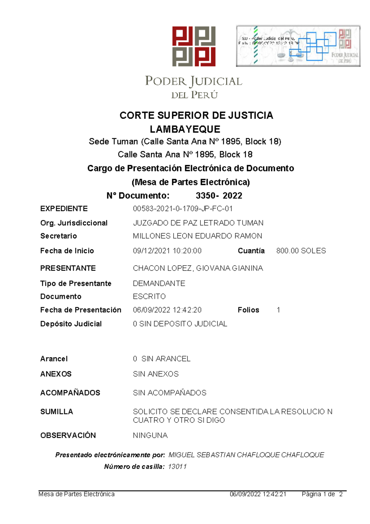3350-2022 - textos - 09/12/2021 10:20: EXPEDIENTE Fecha de Inicio ...