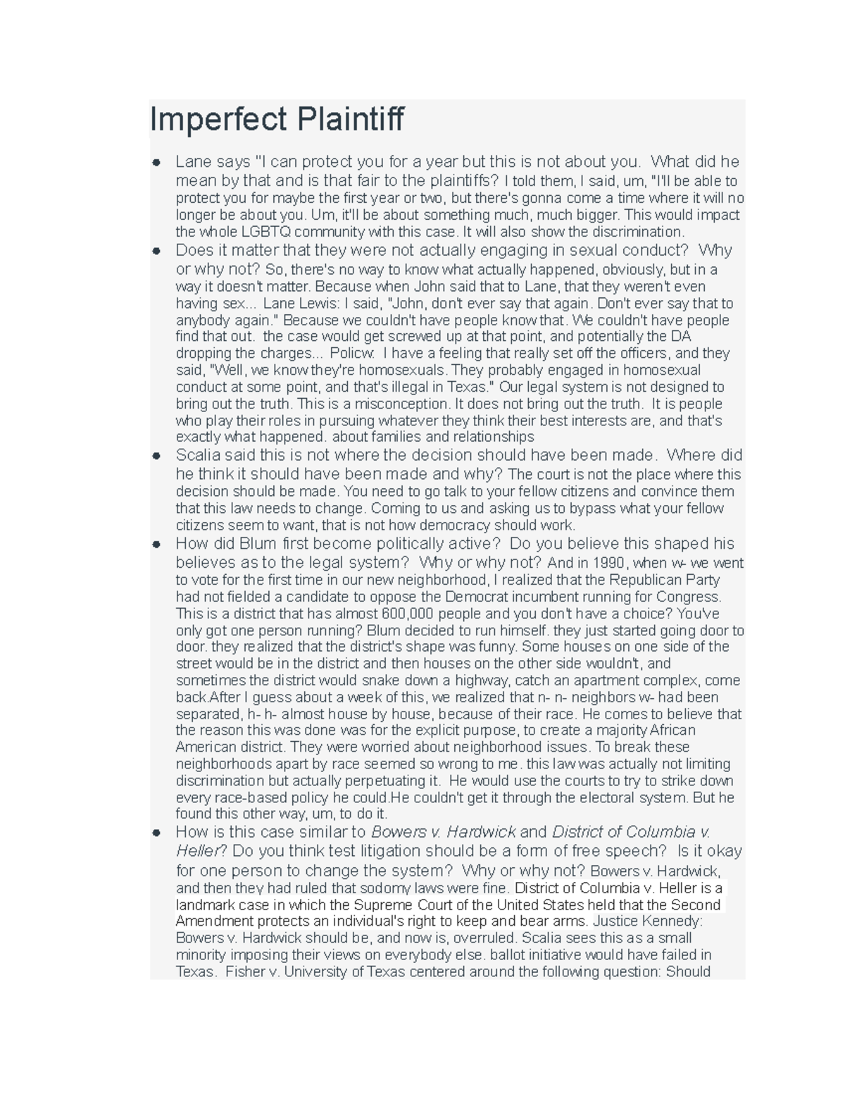 POSC 330 - More Perfect - Class Assignments and course work - Imperfect ...