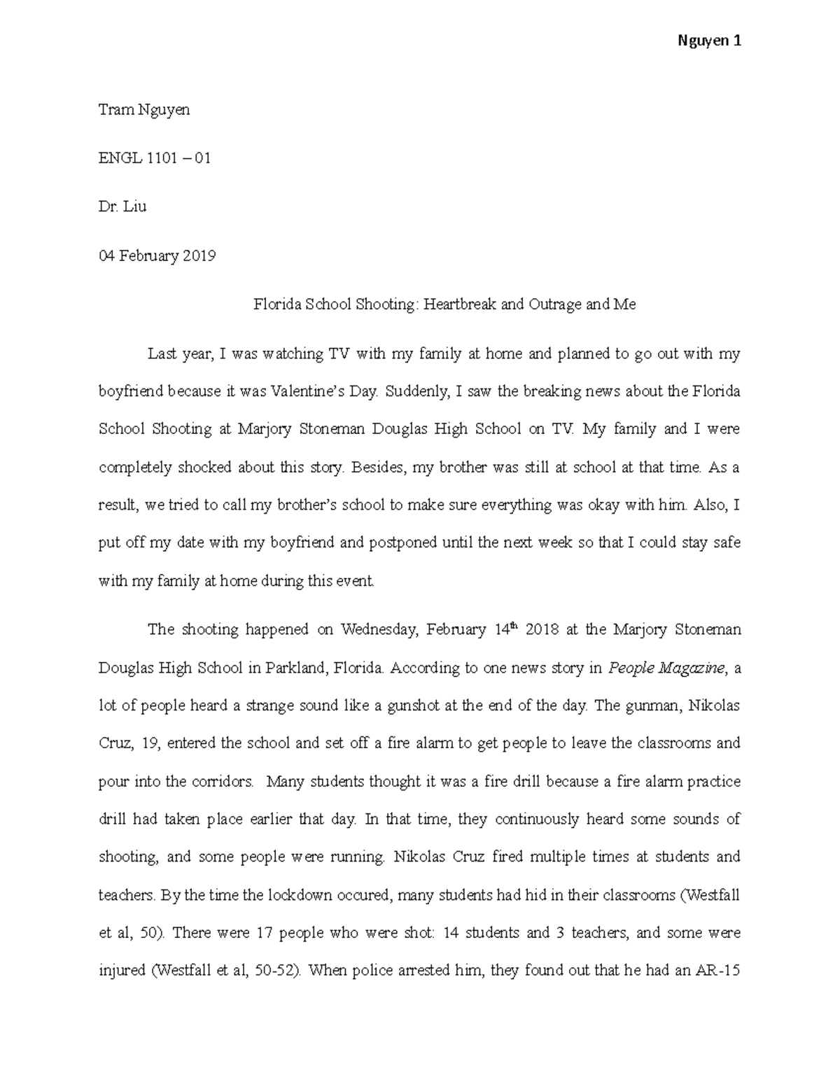 Remembering An Event Final Version - Tram Nguyen ENGL 1101 – 01 Dr. Liu ...