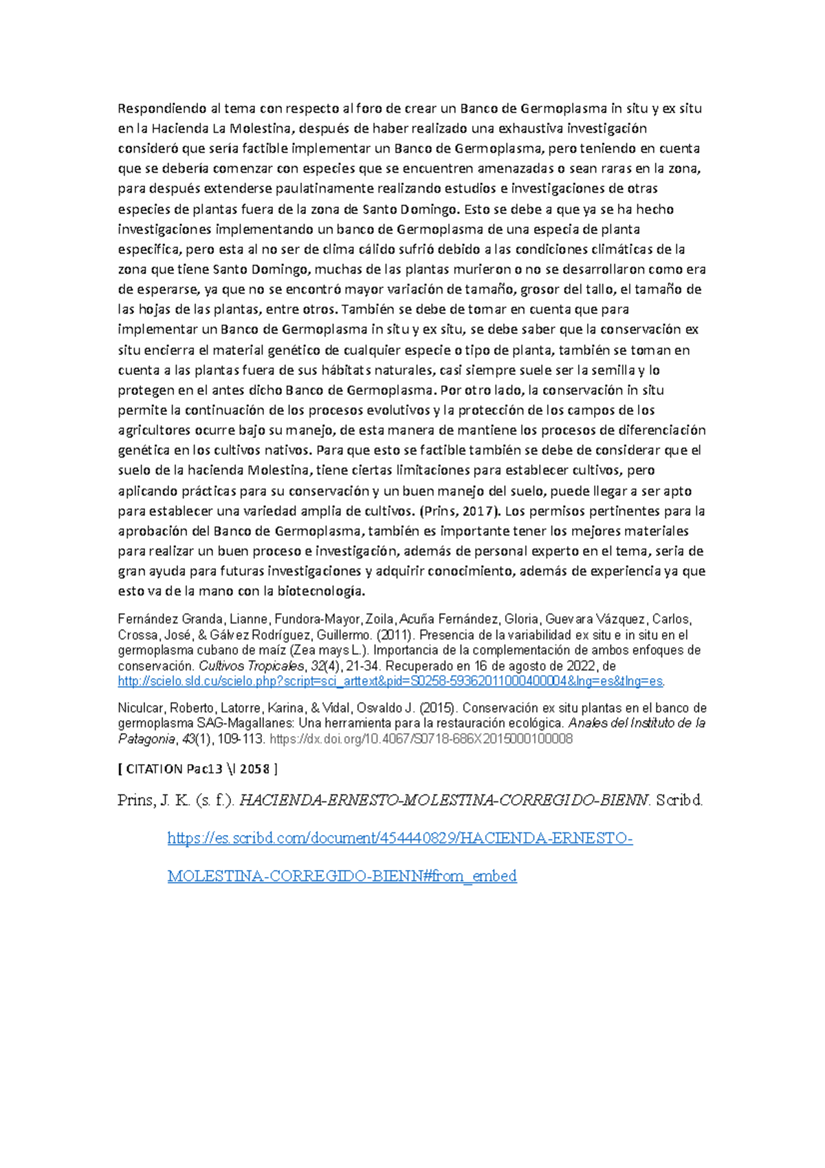 Foro U3 Botaniac - Respondiendo al tema con respecto al foro de crear un Banco de Germoplasma in ...