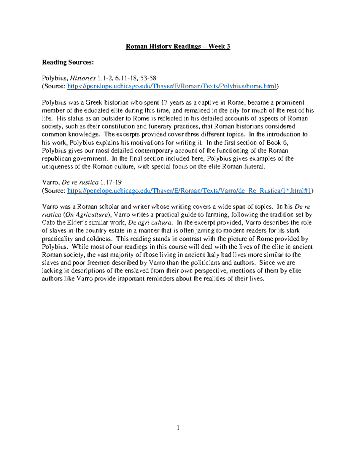 Roman+History+Readings+-+Week+3 - Roman History Readings – Week 3 ...