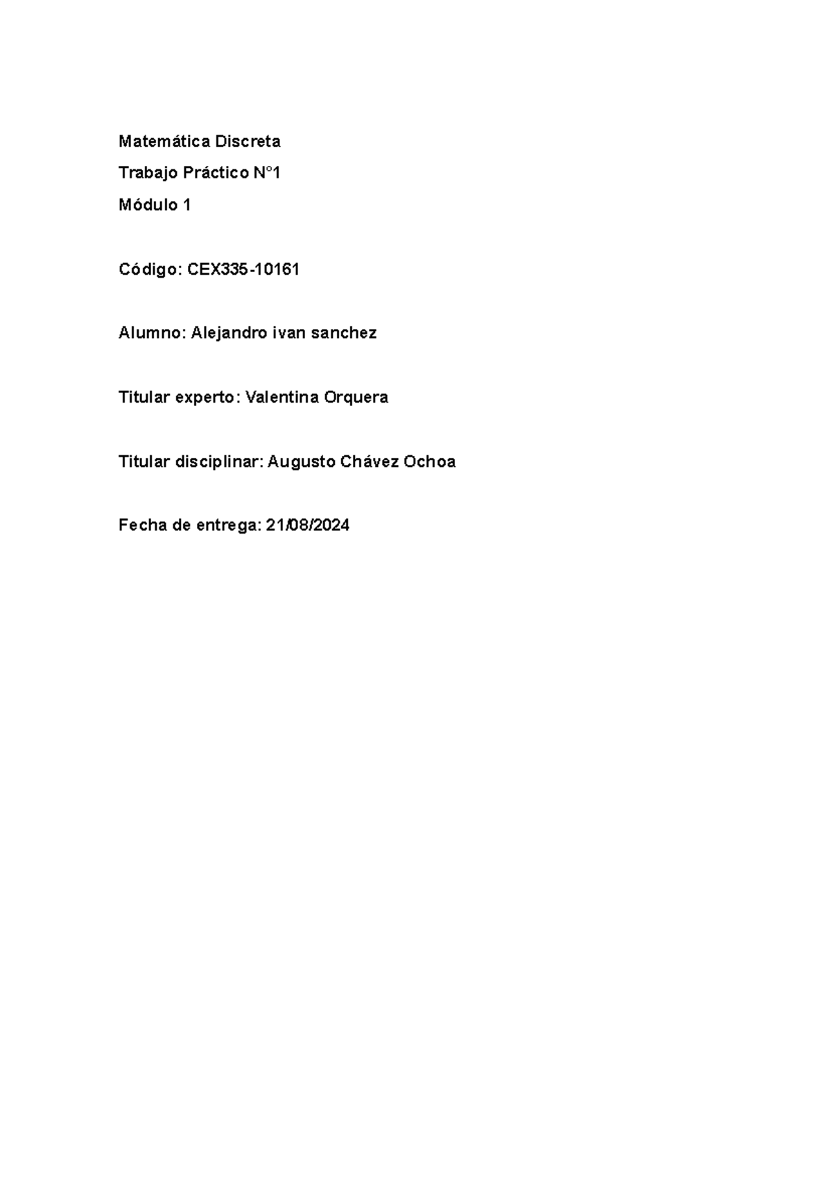 Tp1 matematica - tp de mate discreta - Matemática Discreta Trabajo ...
