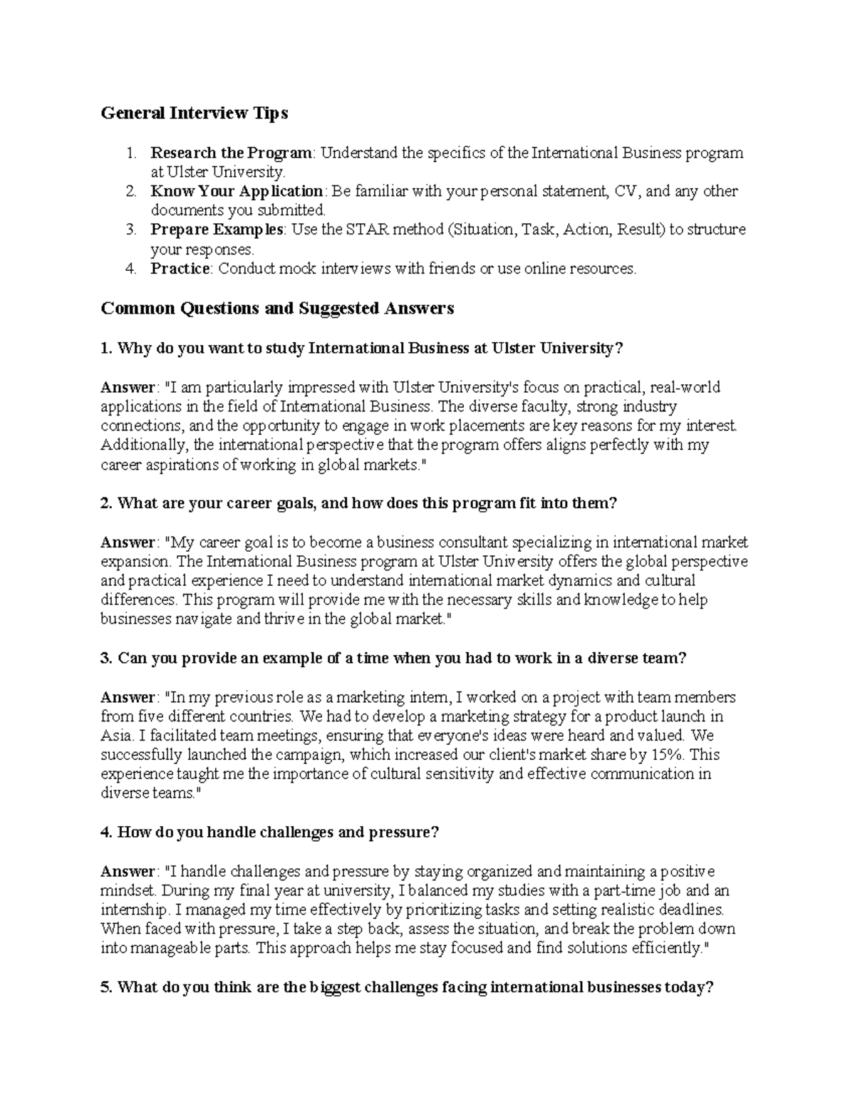 General Interview Tips ulster University Uk - General Interview Tips ...