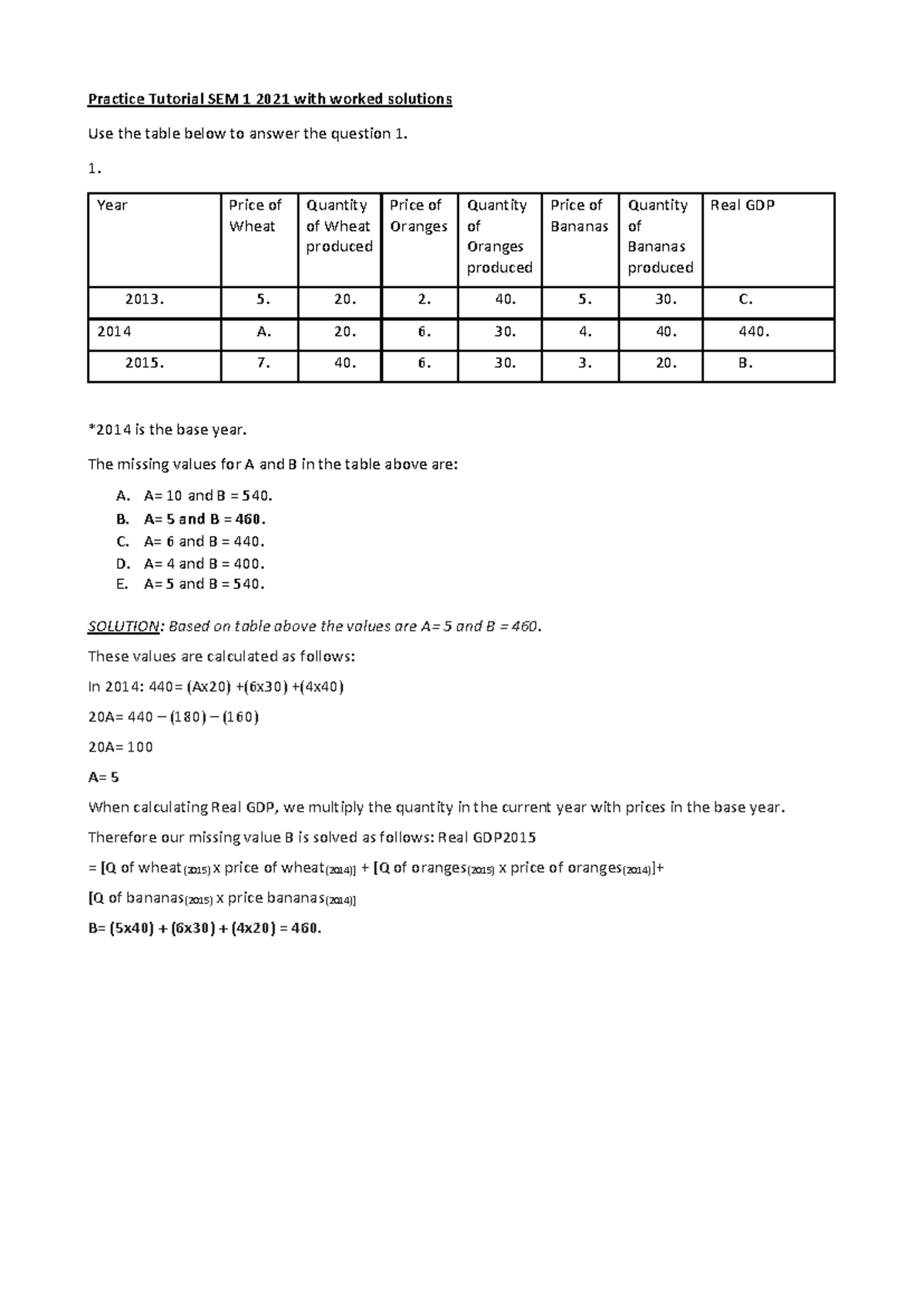 Practice Tutorial SM 1 2021 with worked solutions - Practice Tutorial SEM 1 2021 with worked ...