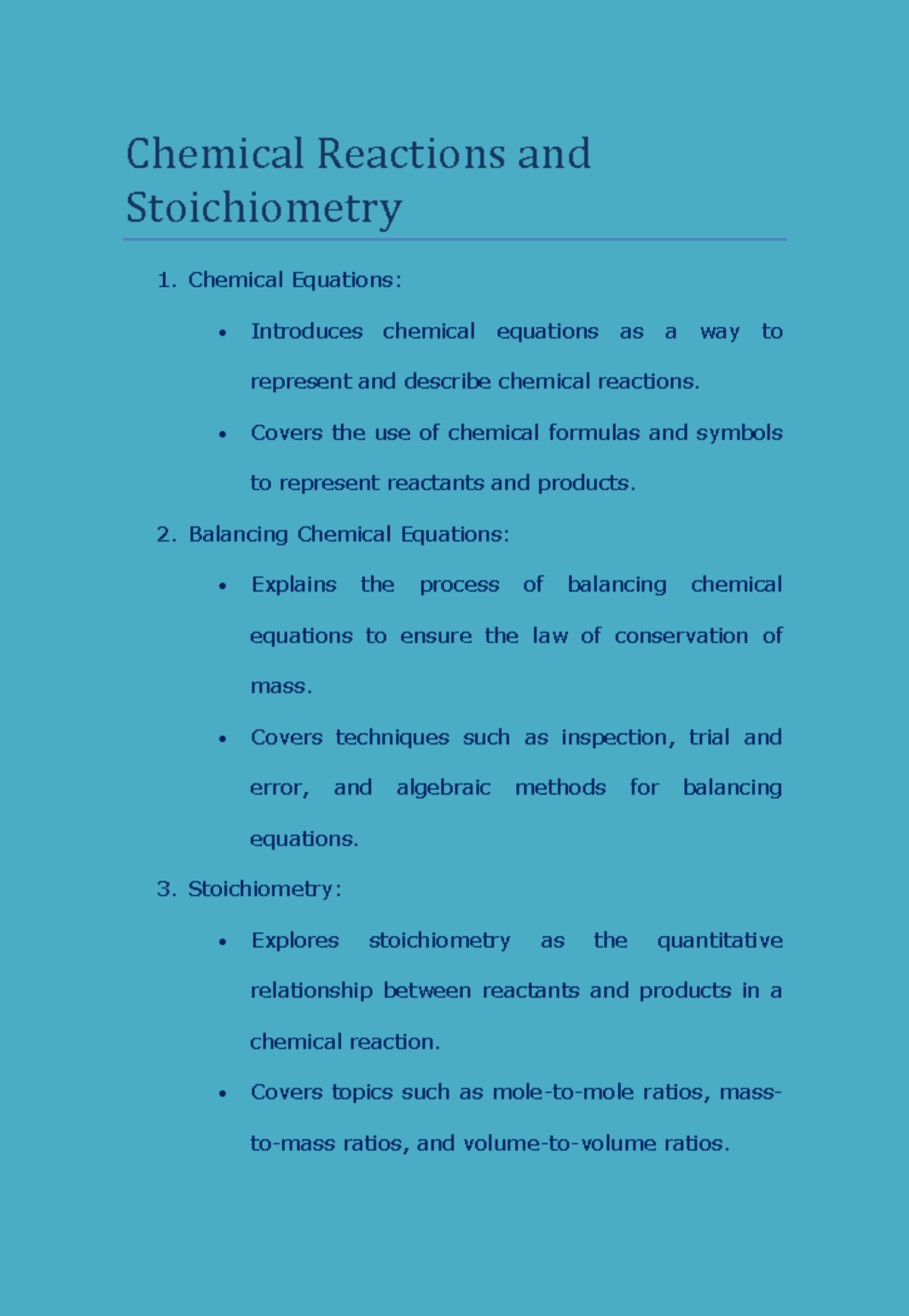 AP Chemistry-4 - AP Chemistry-4 - Chemical Reactions and Stoichiometry ...