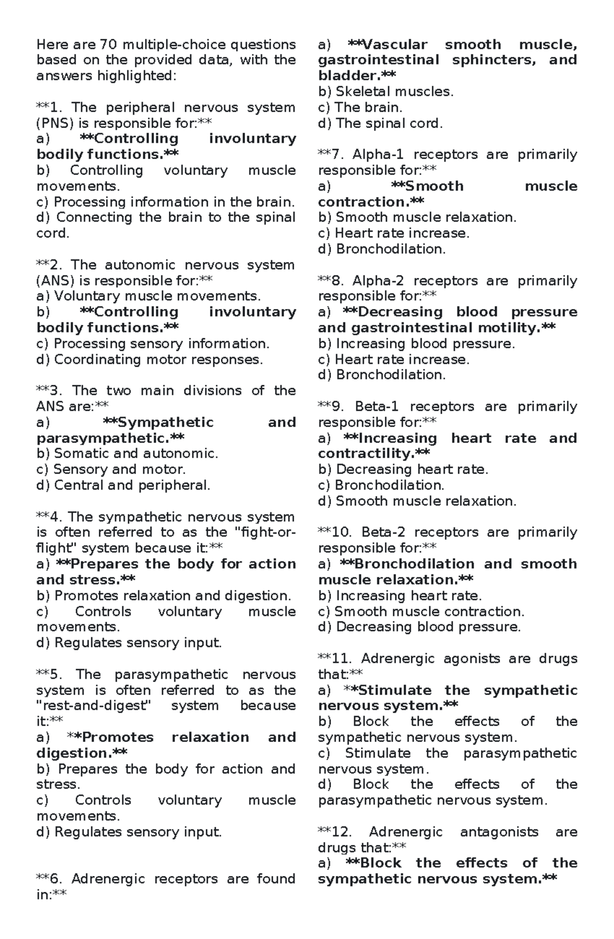 Pharma midterm practice test reviewer - Here are 70 multiple-choice ...