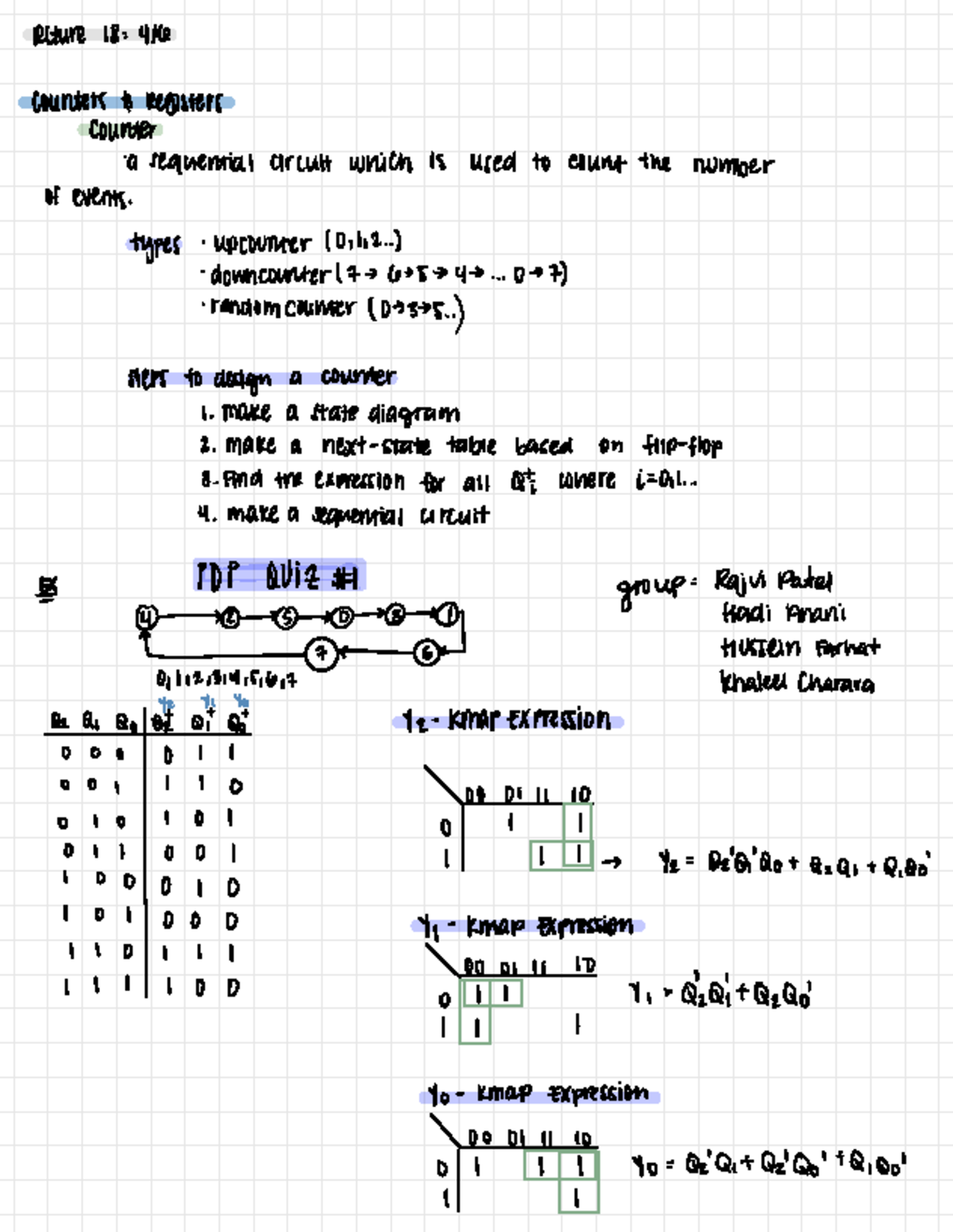 Lecture 21 Digital Circuits Logic Design Lecture 18 416 Counters Registers Counter A