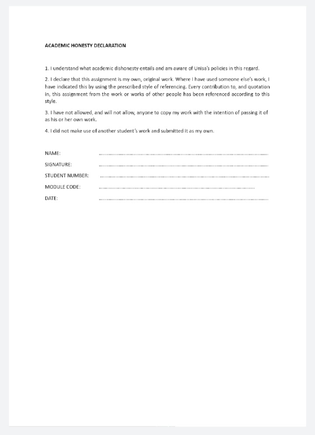 Declarations - ENN1504 - Studocu