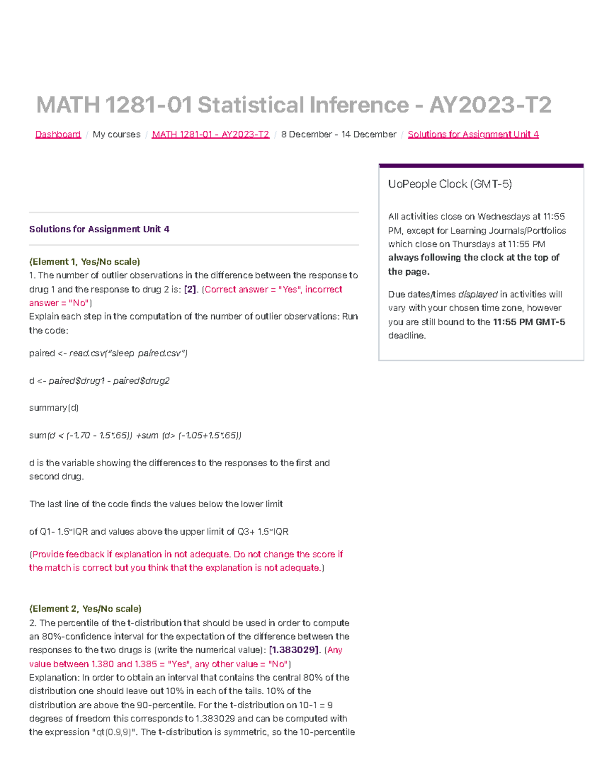 MATH 1281-01 - AY2023-T2: Solutions for Assignment Unit 4 - MATH 1281 ...