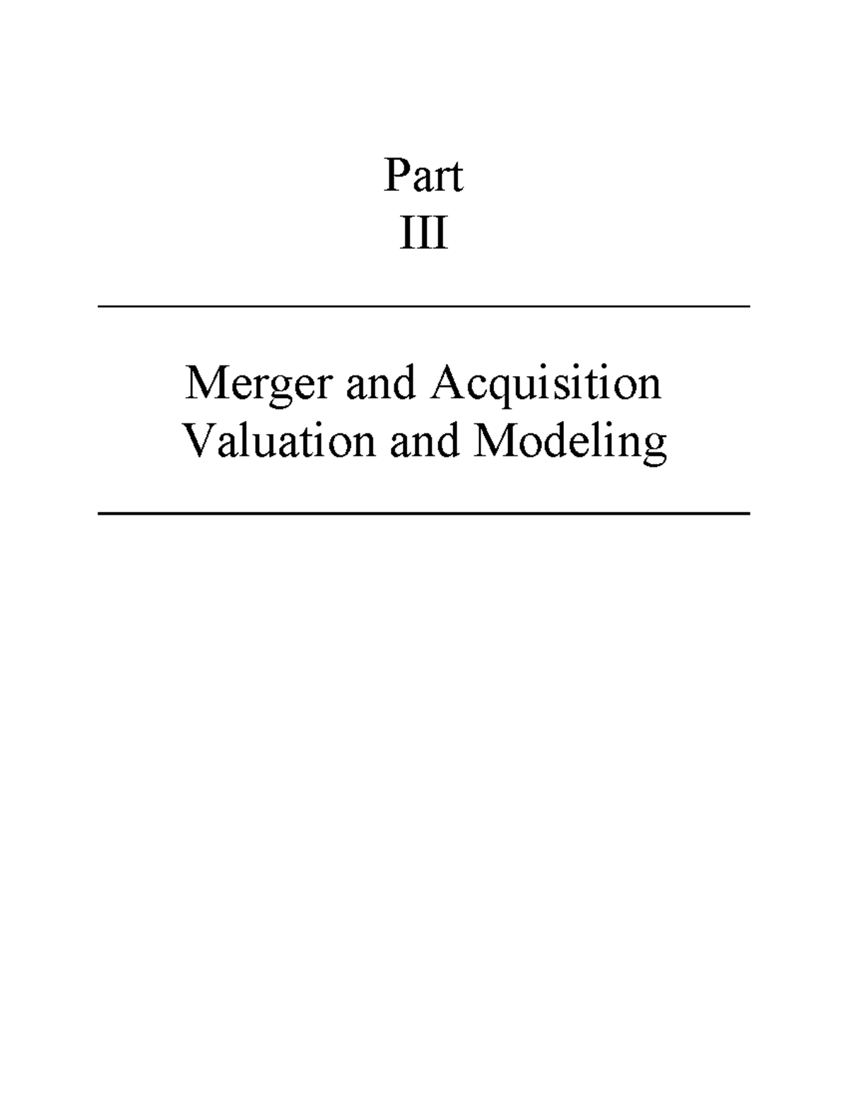 Chapter 7 - Summary Mergers, Acquisitions, and Other Restructuring ...