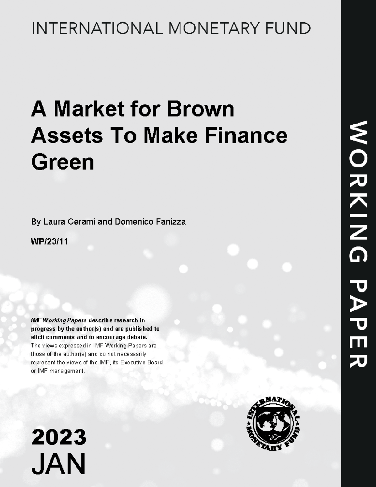 Wpiea 2023011-print-pdf - A Market for Brown Assets To Make Finance ...