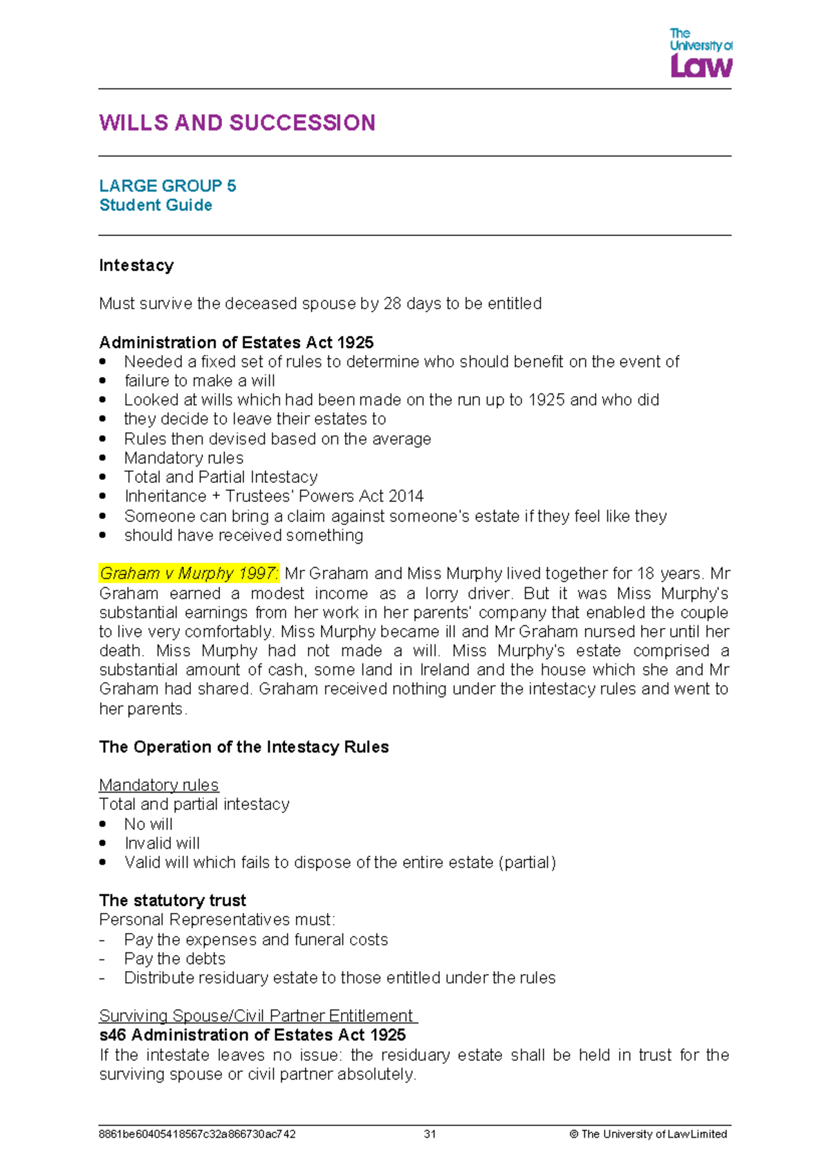 Lg 5a & reading - jjhhhh - WILLS AND SUCCESSION LARGE GROUP 5 Student ...