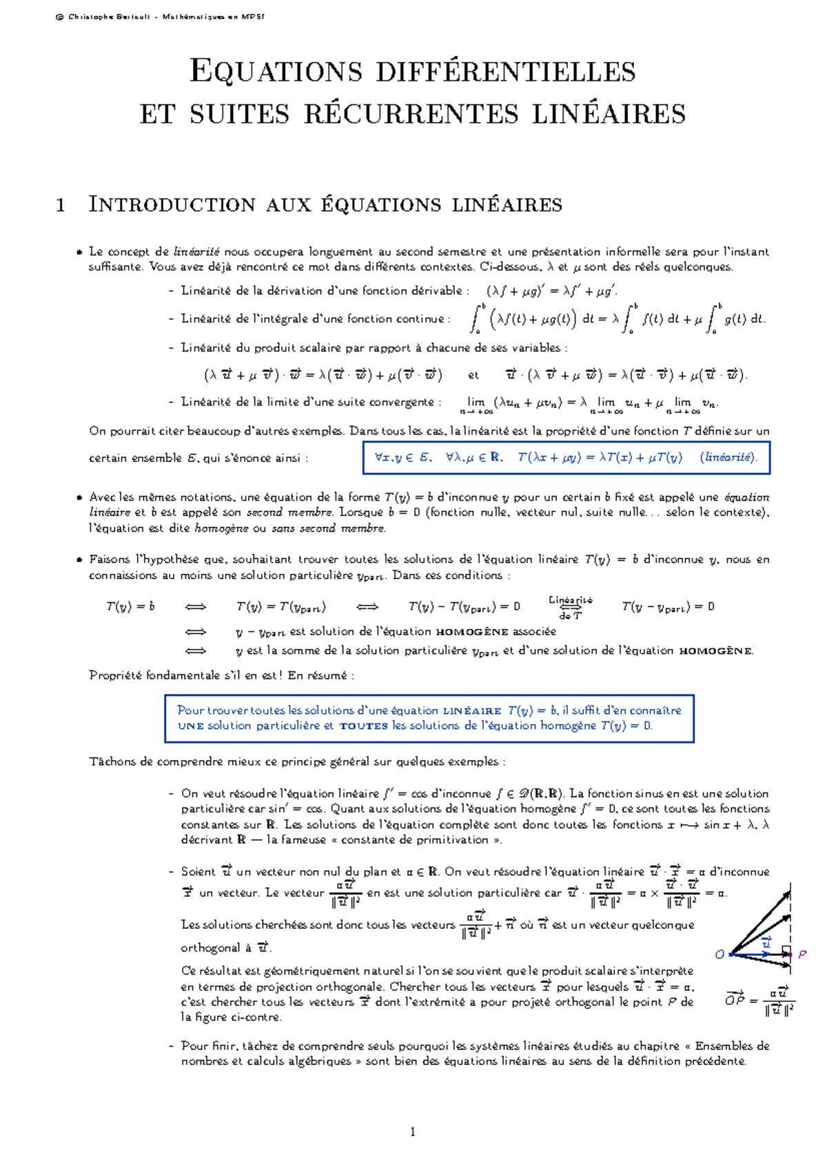 Cours - Equations differentielles et suites recurrentes lineaires ...