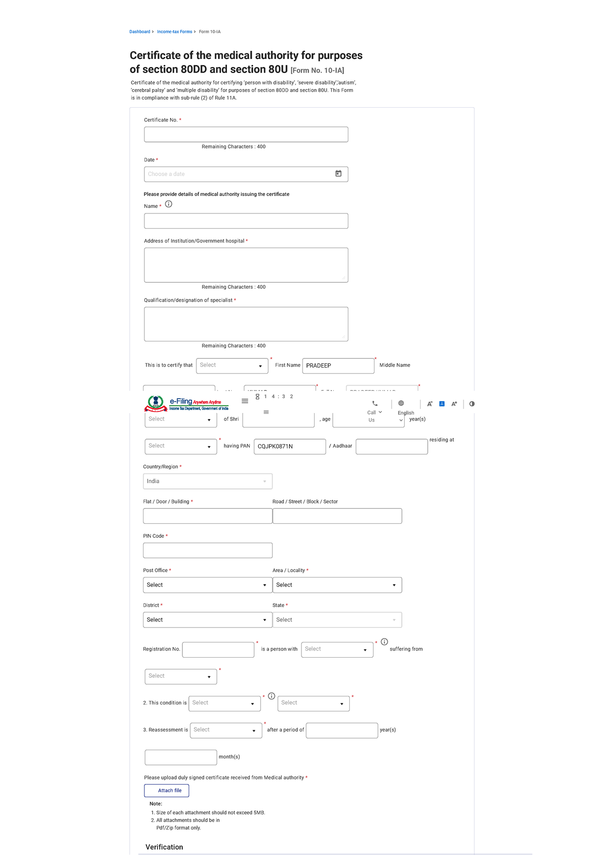 FORM- 10IA - Form income tax india - Dashboard Income-tax Forms Form 10 ...