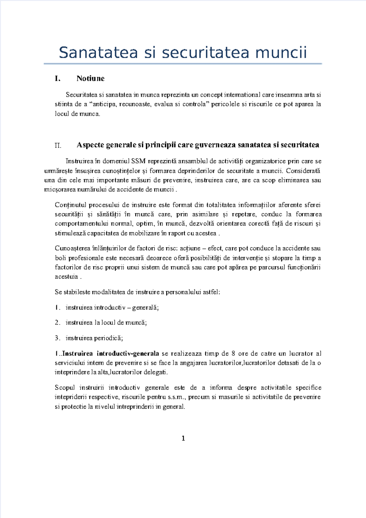 Pdfslide - ASDAS - Sanatatea si securitatea muncii I. Notiune ...