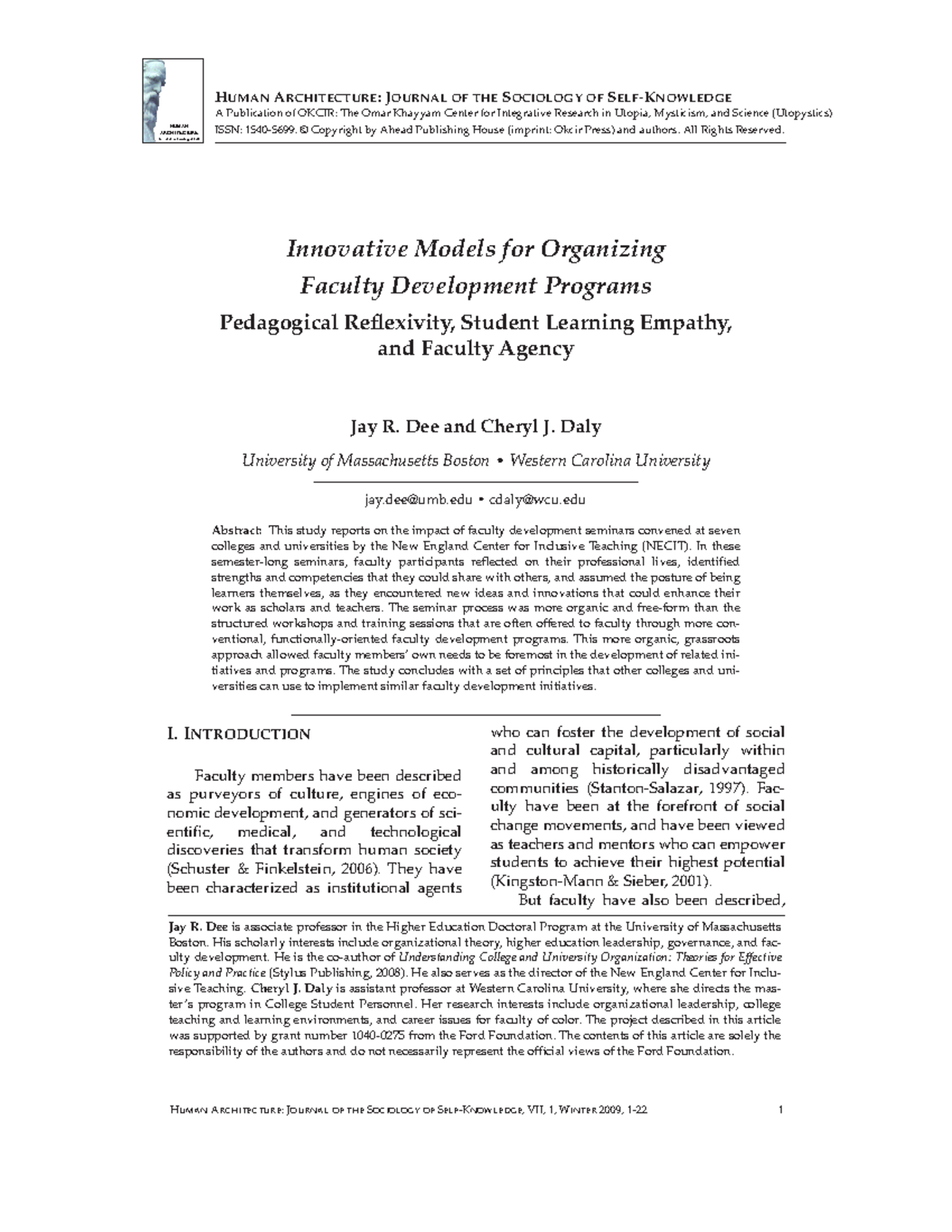 Innovative Models for Organizing Faculty Development Programs ...
