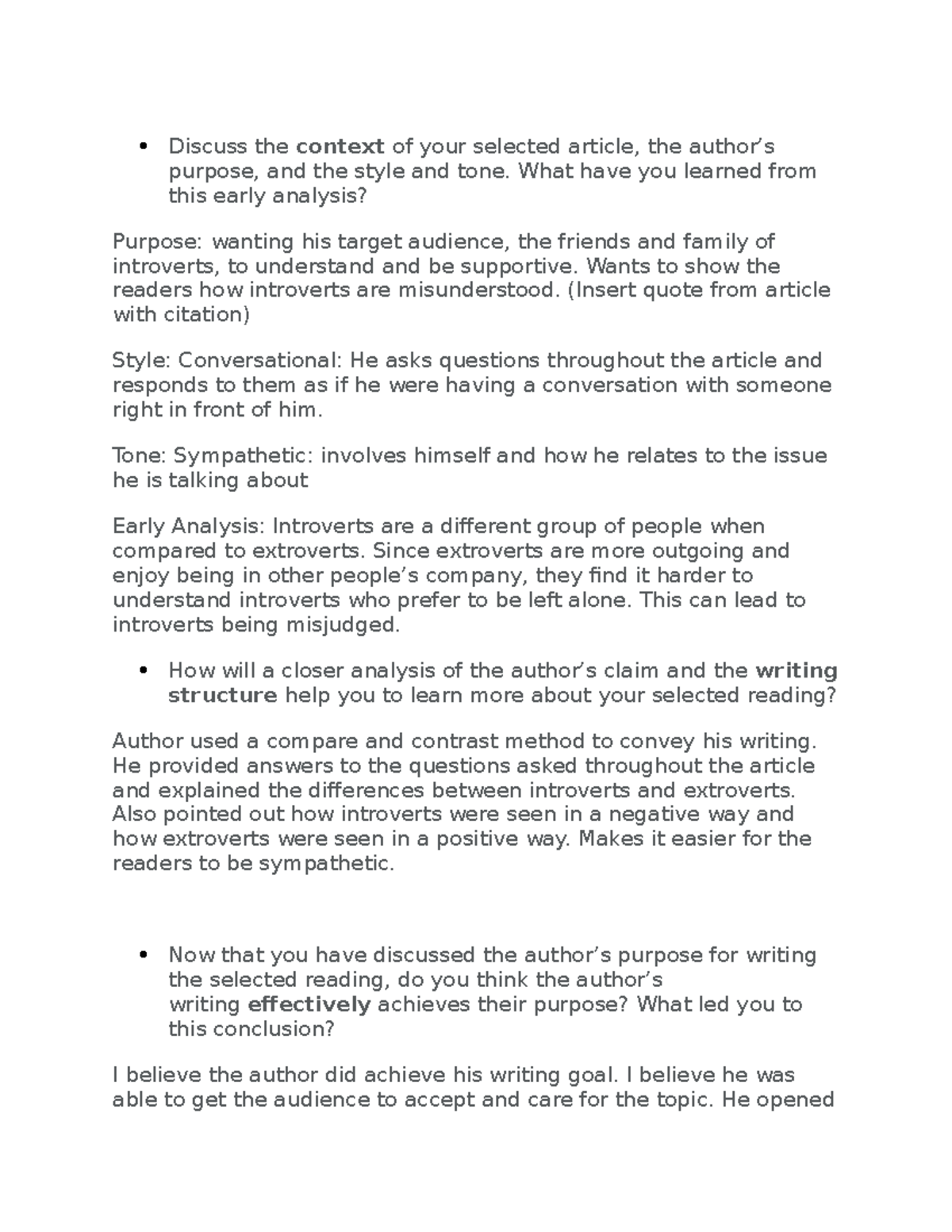 English 122 Assignment 1-5 - Discuss the context of your selected ...