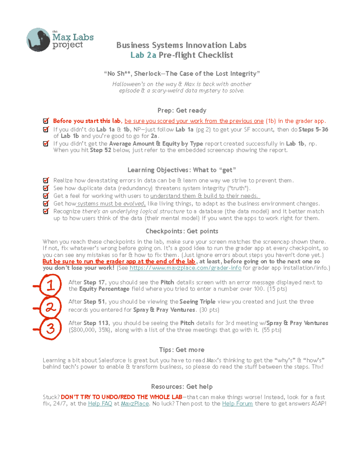 Lab 2a Packet 2020 W - Business Systems Innovation Labs Lab 2a Pre ...