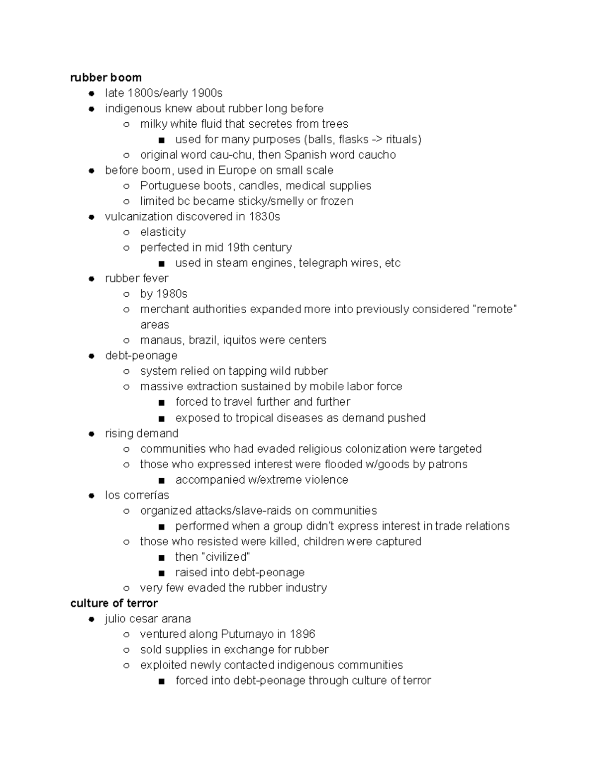 The Rubber Boom; Culture of Terror - rubber boom late 1800s/early 1900s ...