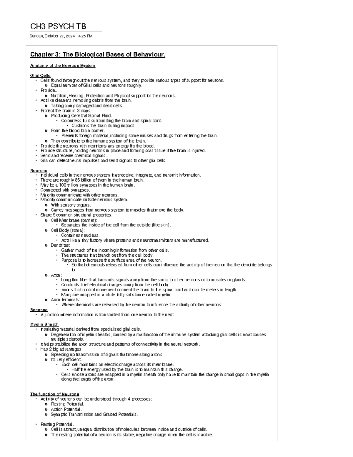 Psych 1001 Textbook Chapter 3 - CH3 PSYCH TB Sunday, October 27, 2024 4 ...