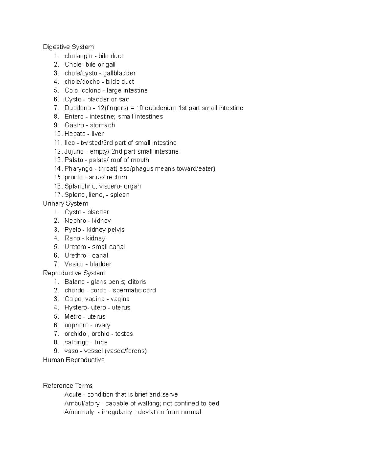 Medical Terminology 3 - Lecture 3 - Digestive System 1. cholangio ...