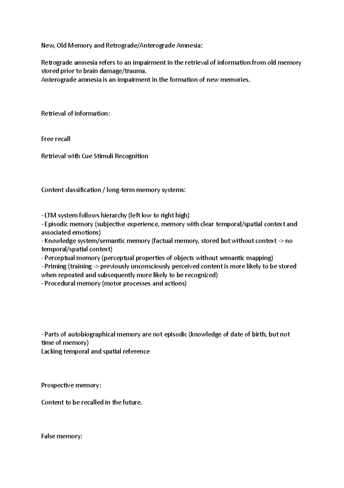 New - Social psycho - New, Old Memory and Retrograde/Anterograde ...