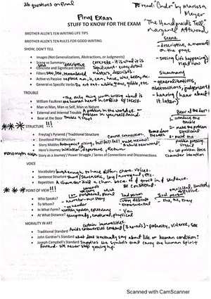 Creative Writing Final Exam - ENGL 318R - Studocu