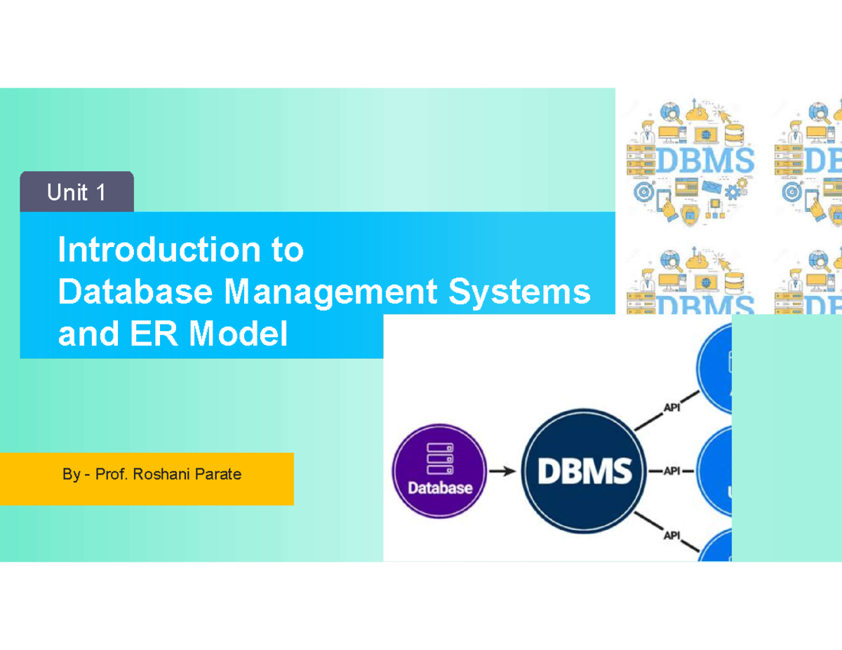 dbms ensem notes - Introduction to Database Management Systems and ER ...